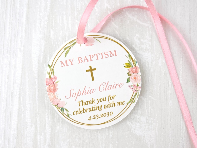 Baptism Favor Tags for a Girl - Etsy