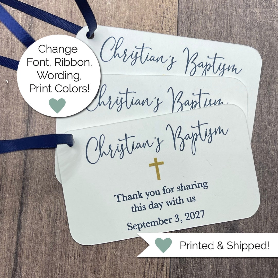 Personalized Baptism Favor Tags - Etsy