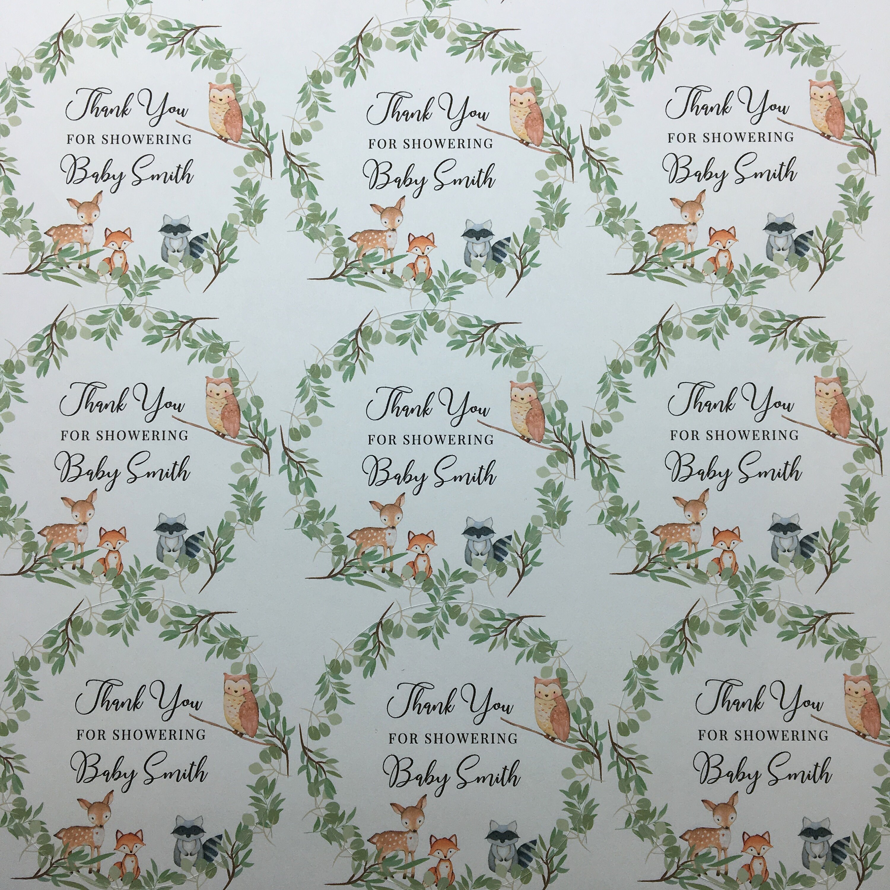 Woodland Baby Favor Stickers Forest Friends Labels Gender - Etsy