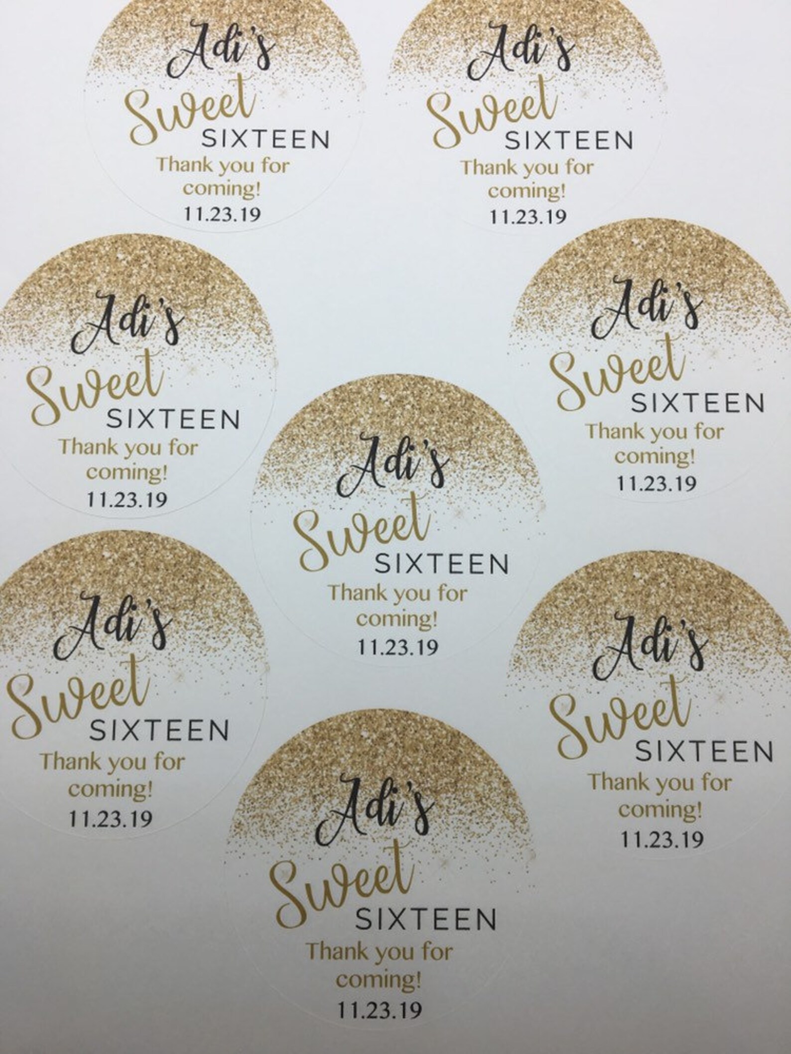 Custom Sweet 16 Stickers - Etsy