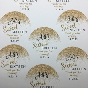 Custom Sweet 16 Stickers - Etsy