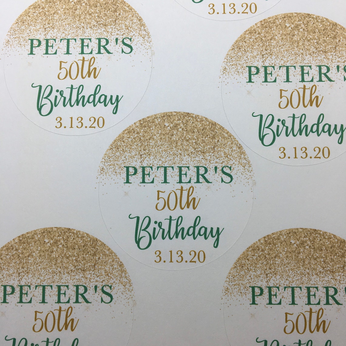 Custom 50th Birthday Stickers - Etsy