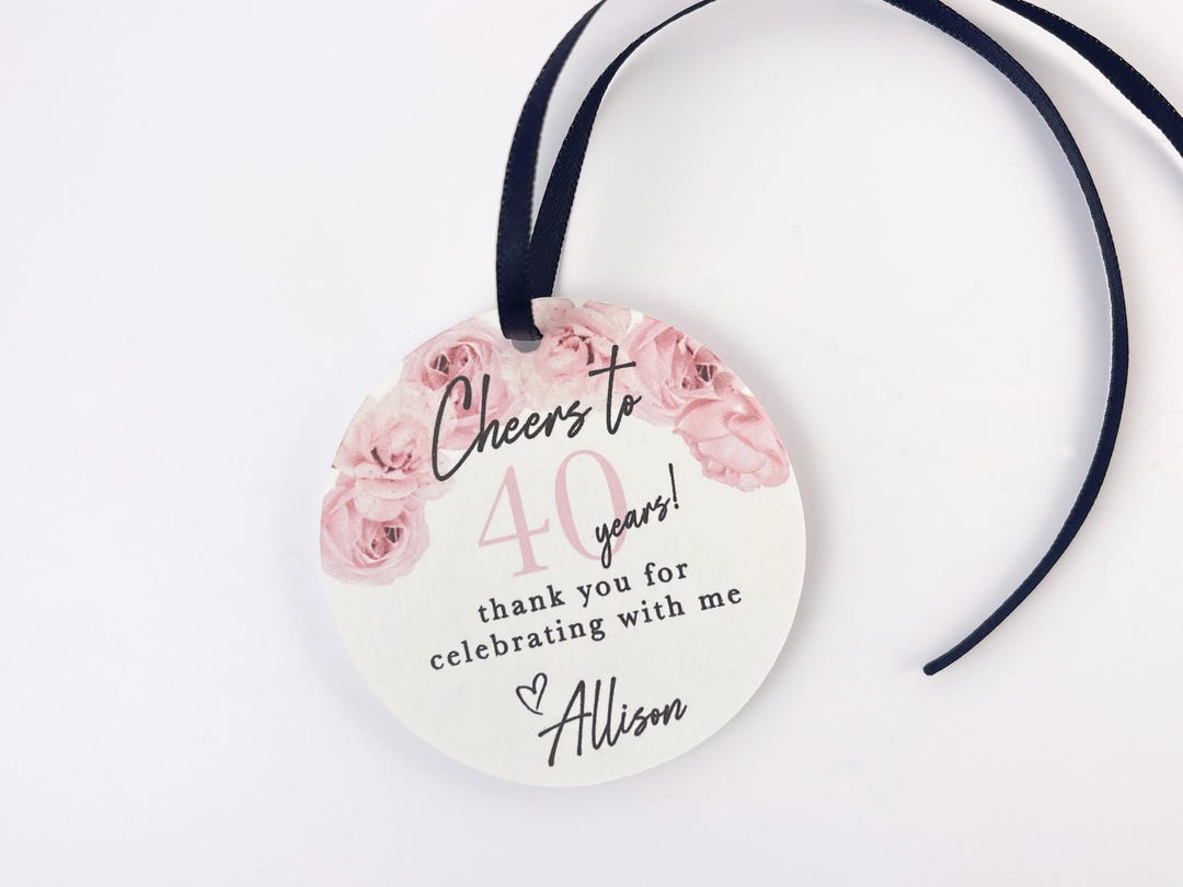 Cheers 40 Years Favor Tags, Champagne Favor Tags, Kissing My 30s ...