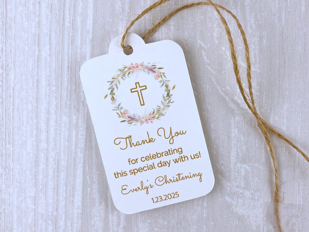 Personalized Baptism Favor Tags for Girl - Etsy