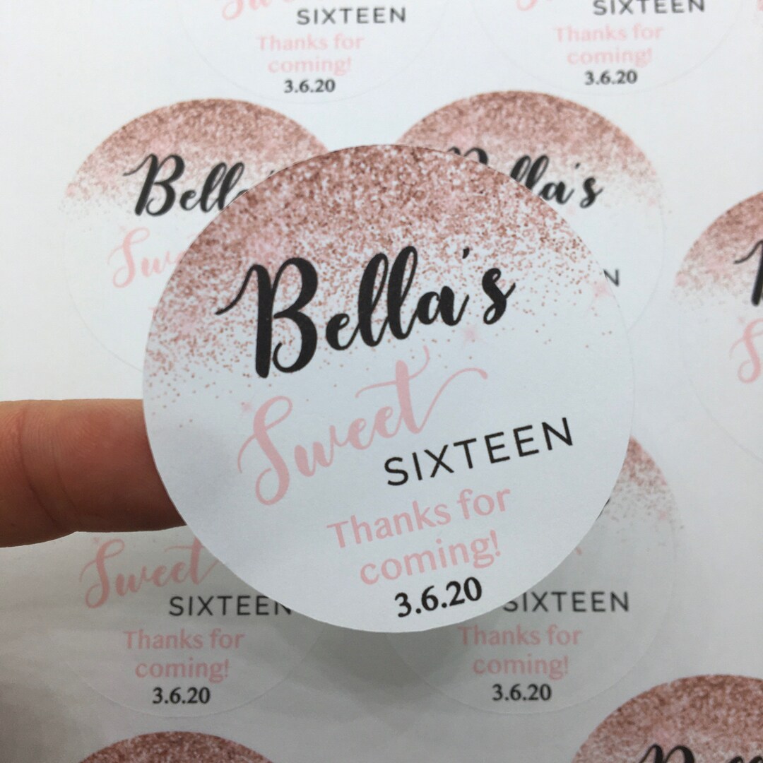 Custom Sweet 16 Stickers - Etsy