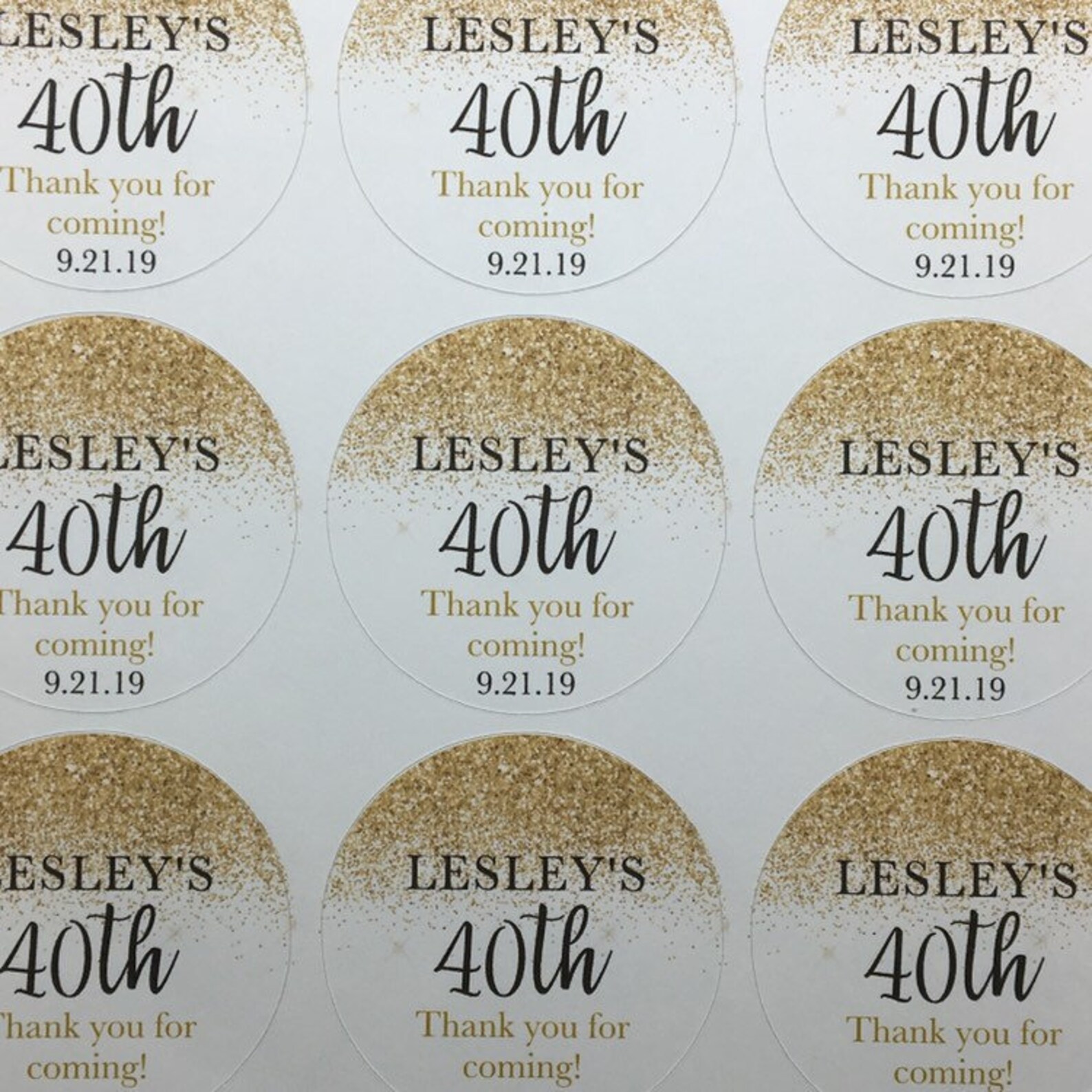 Custom 40th Birthday Stickers - Etsy