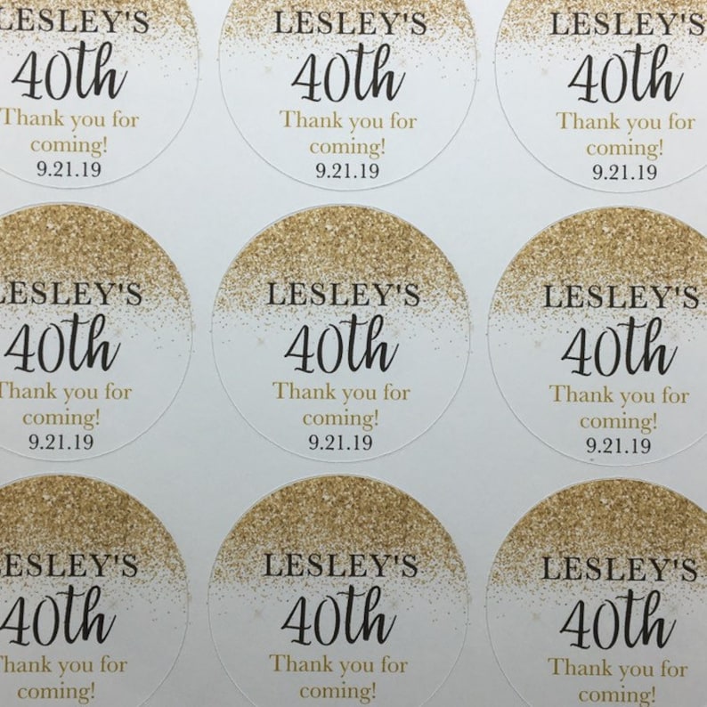 Custom 40th Birthday Stickers | Etsy