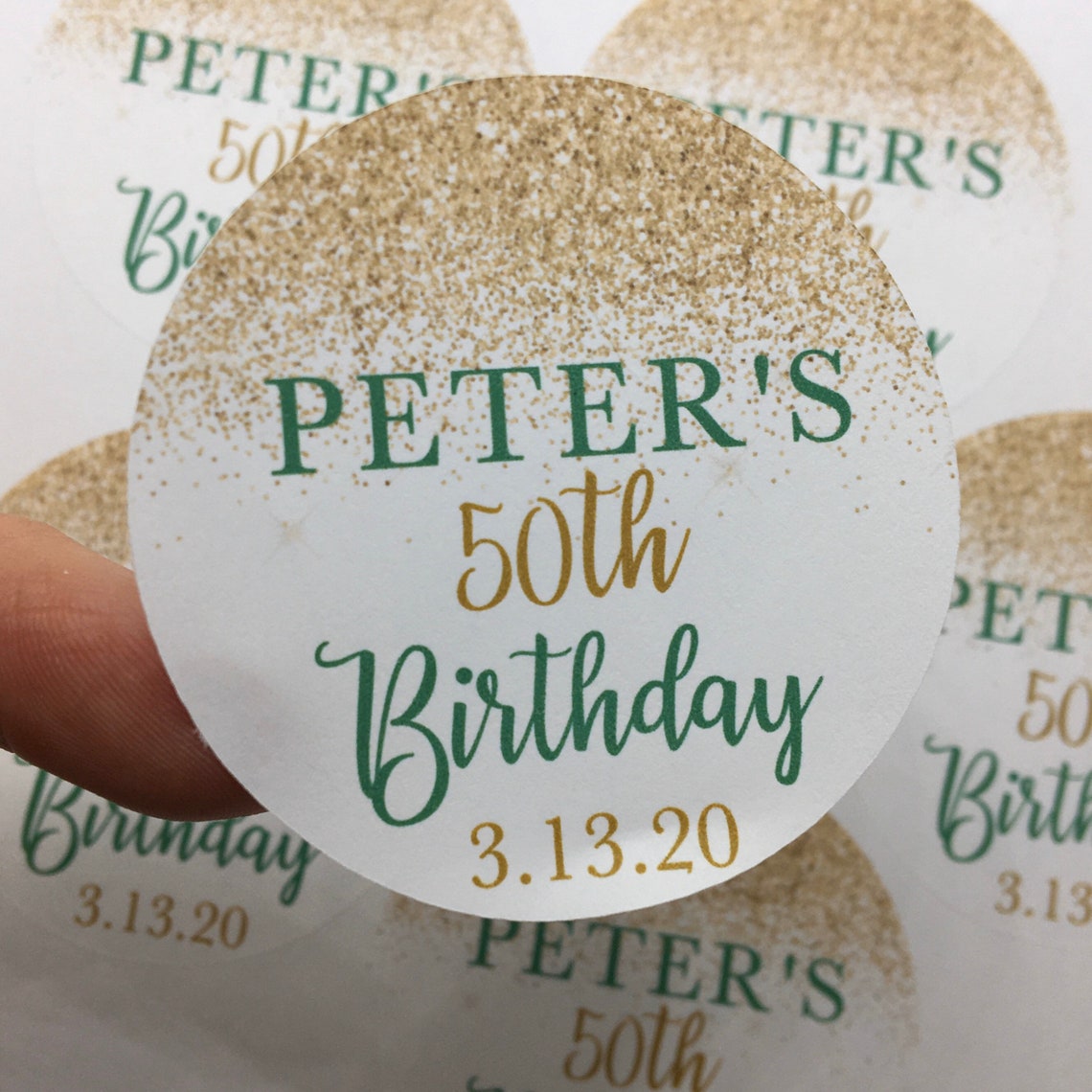 Custom 50th Birthday Stickers - Etsy