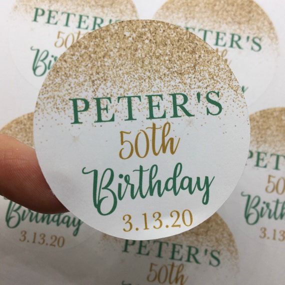 Custom 50th Birthday Stickers - Etsy