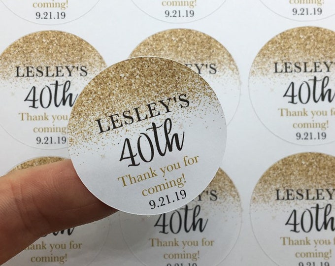 Custom 40th Birthday Stickers - Etsy