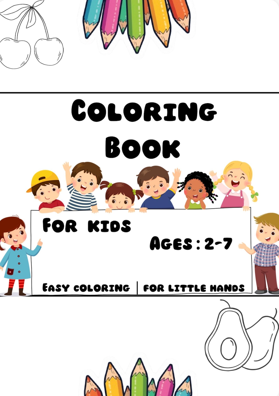 Kids Coloring Book Ages 2-7 – Simple Illustrations (printable PDF) - Etsy