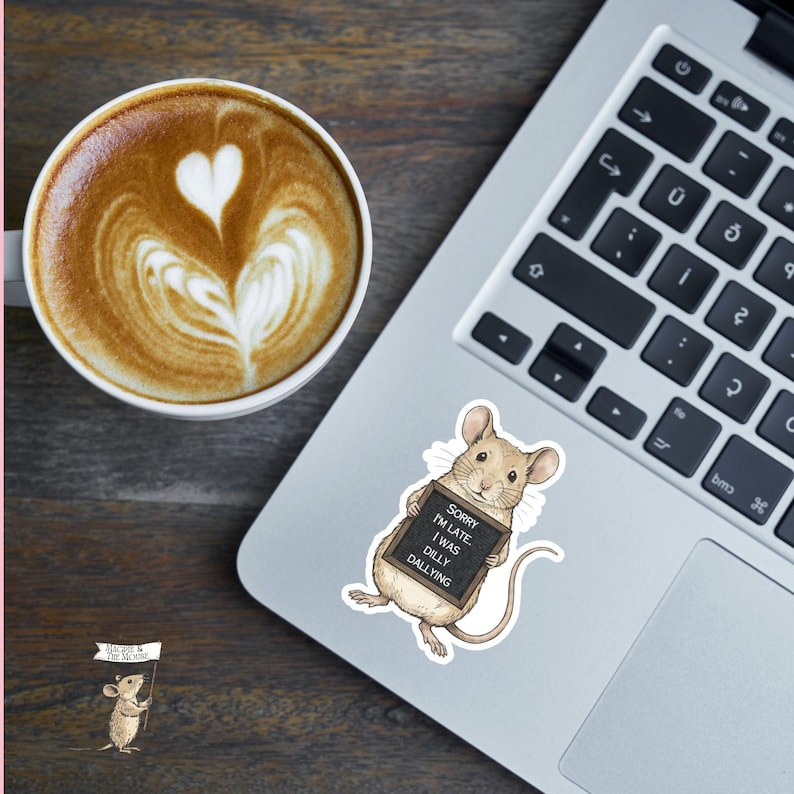 Dilly Dally Mouse Sticker. - Etsy