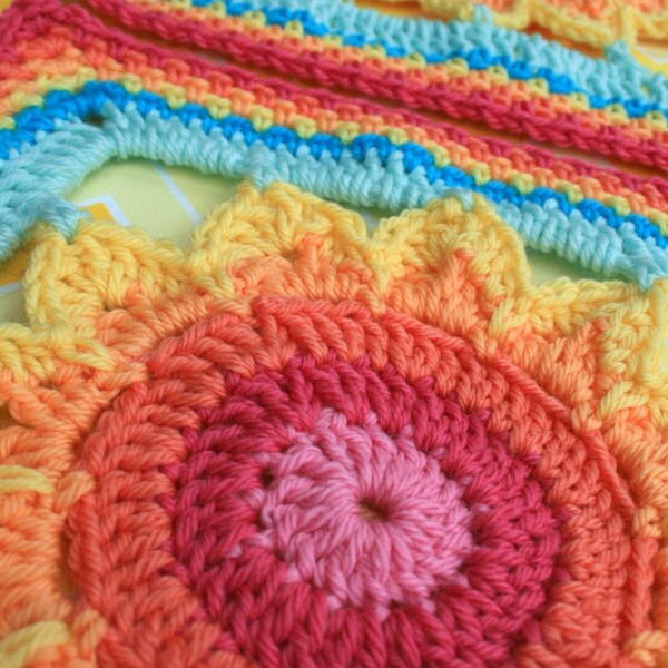 Crochet Pattern Big Framed Flower Square PDF Instant - Etsy