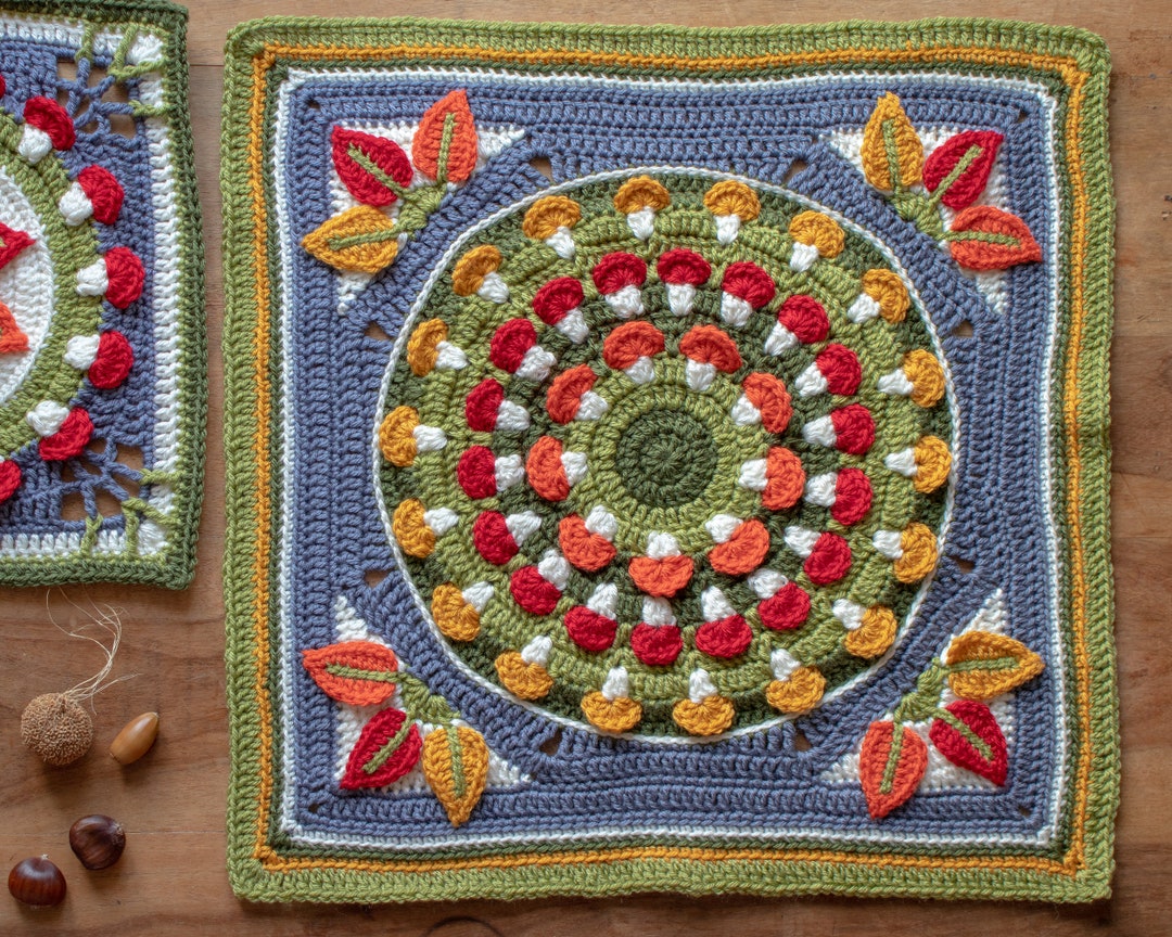 Crochet Pattern - Autumn Square - 18" Crochet Block PDF Instant ...