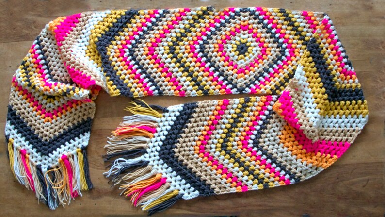 Crochet Scarf Pattern Indie Scarf Crochet Scarf Pattern - Etsy