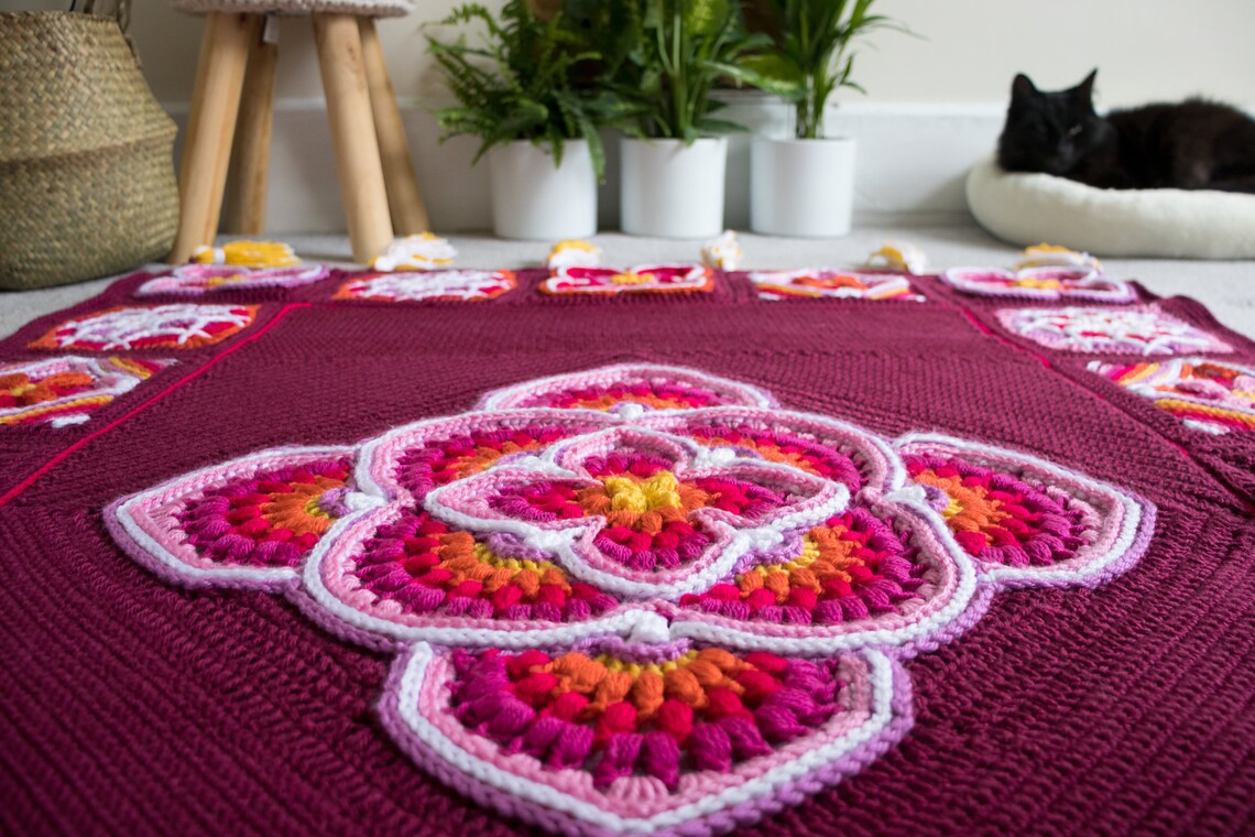 Crochet Blanket Pattern Moroccan Tiles Rug Crochet Blanket - Etsy