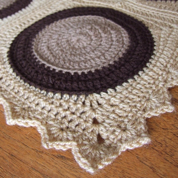 Crochet Blanket Pattern Brown Circles Afghan PDF Crochet - Etsy