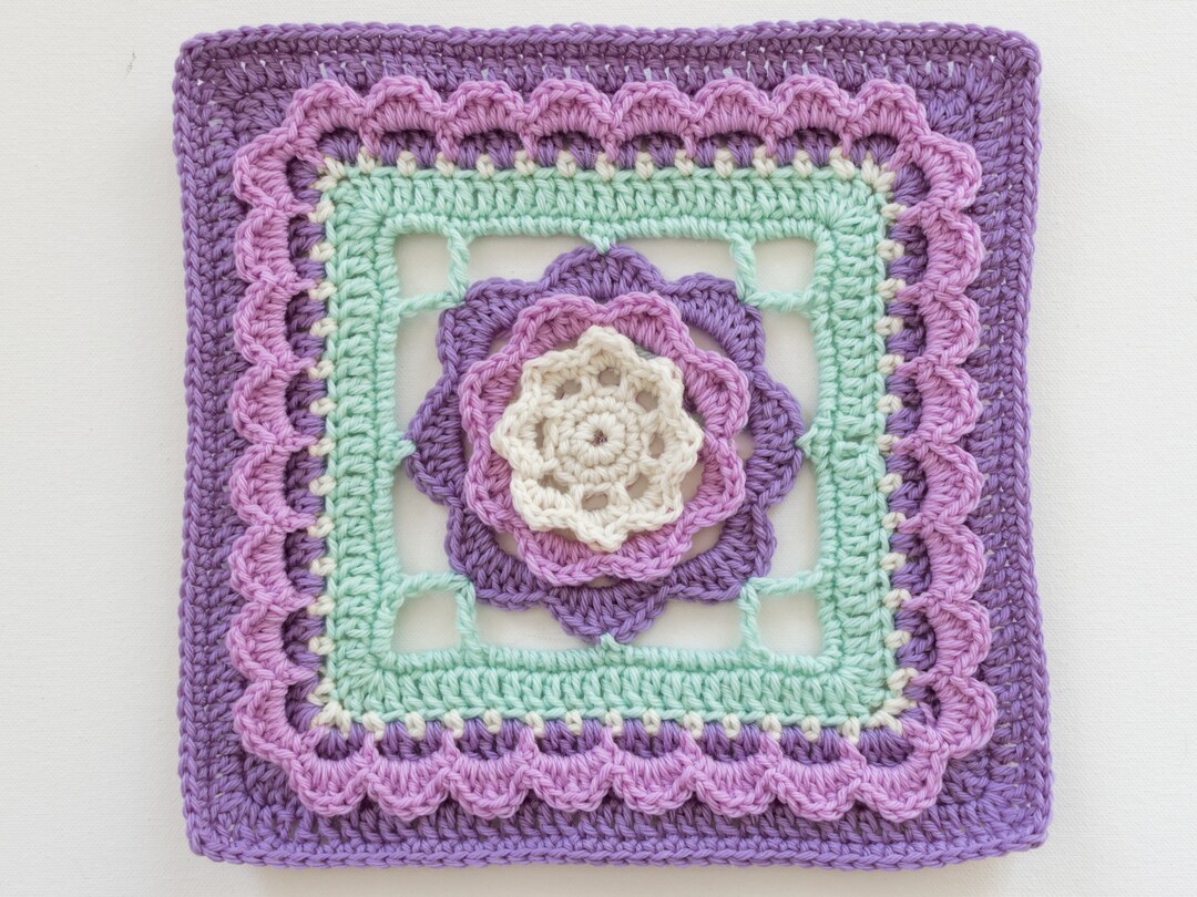 Crochet Pattern - Josephine 12 Inch Crochet Square - PDF Crochet Square ...