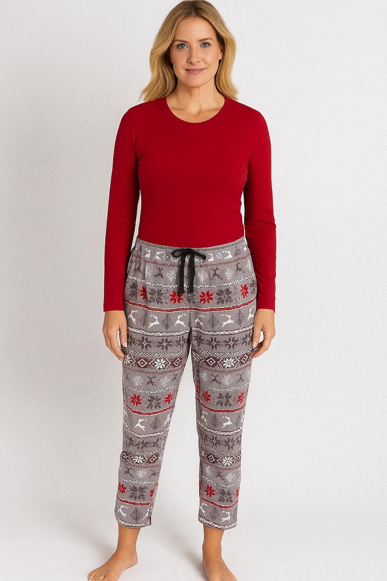 Vintage Nordic Christmas Design Pajama Pants Women's XXL Ready to Ship ...