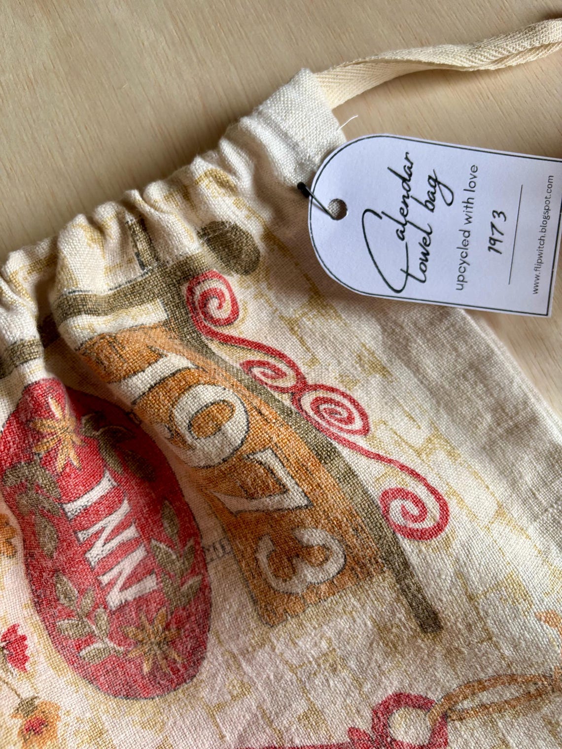 Upcycled Calendar Towel Bag-1973 - Etsy