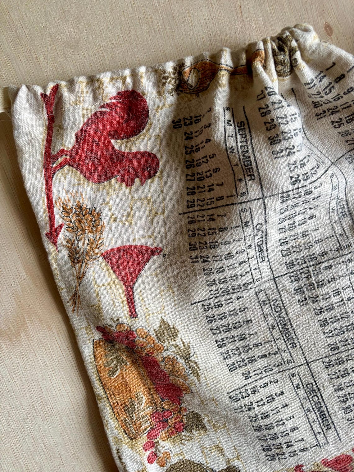 Upcycled Calendar Towel Bag-1973 - Etsy
