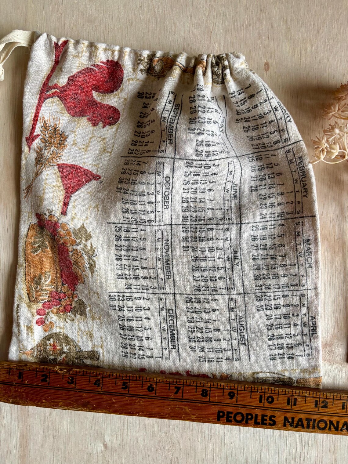 Upcycled Calendar Towel Bag-1973 - Etsy