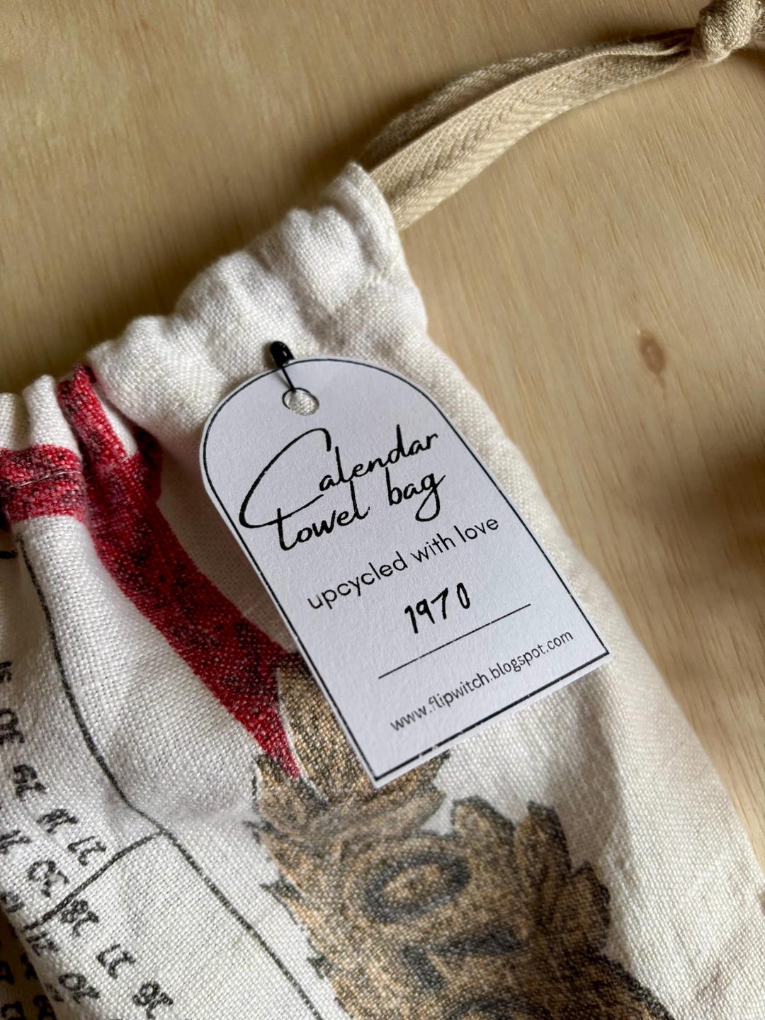 Upcycled Calendar Towel Bag-1970 - Etsy