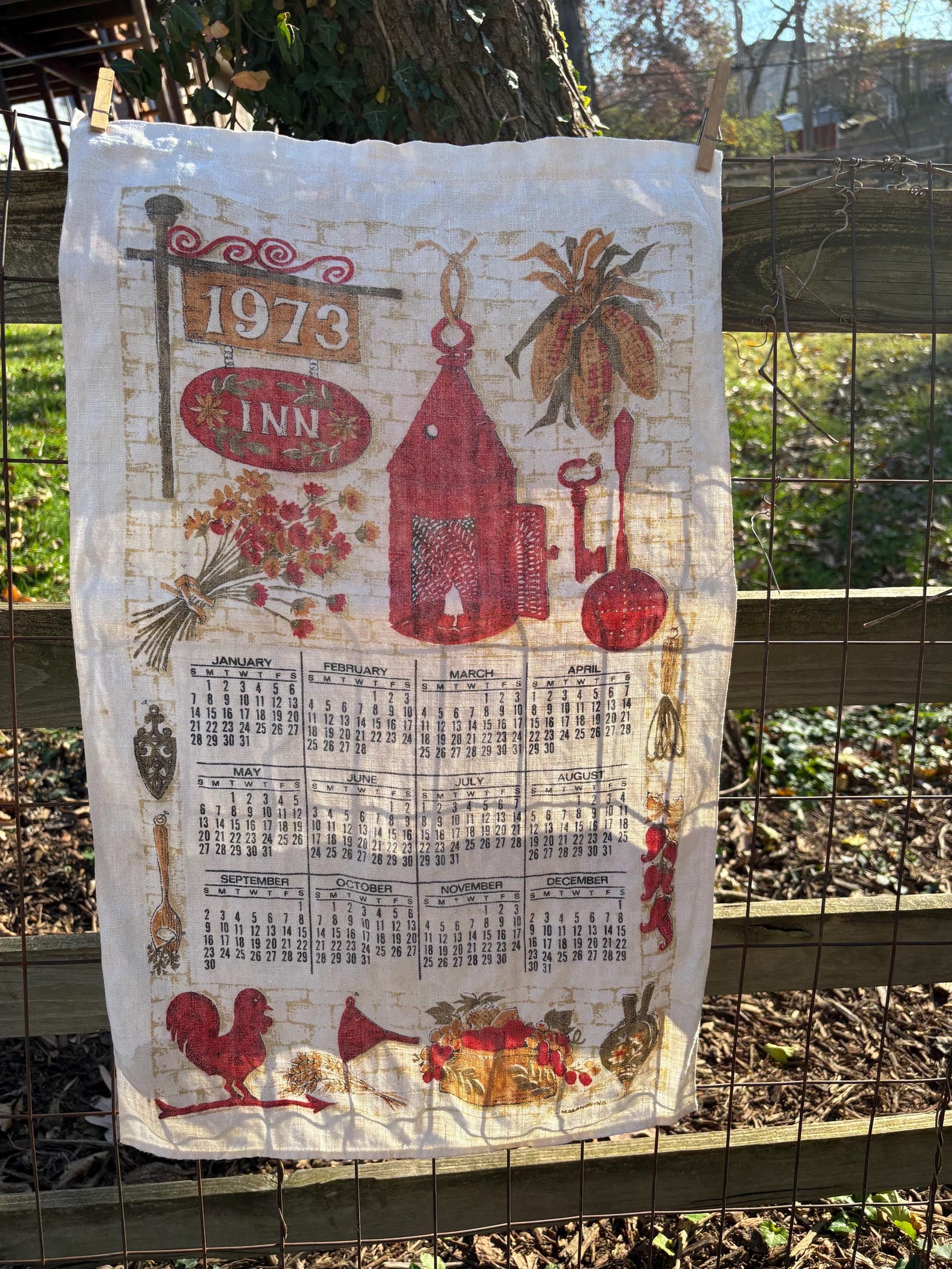 Upcycled Calendar Towel Bag-1973 - Etsy