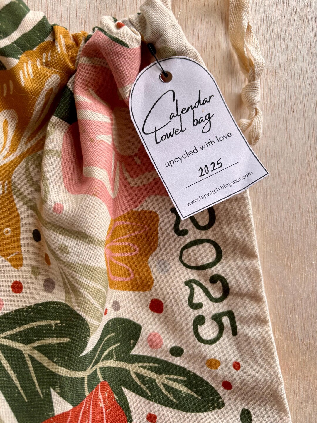 Upcycled Calendar Towel Bag-2025 - Etsy