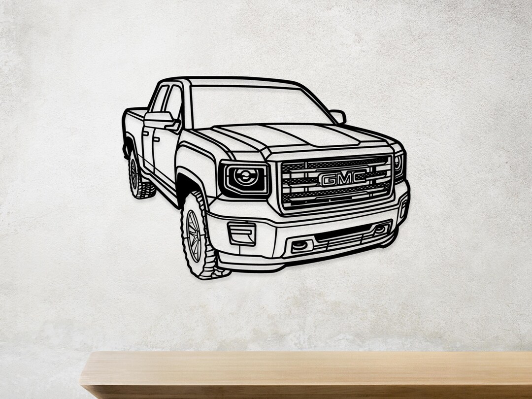 GMC Sierra Metal Wall Art : Pickup Truck Silhouette Decor - Etsy