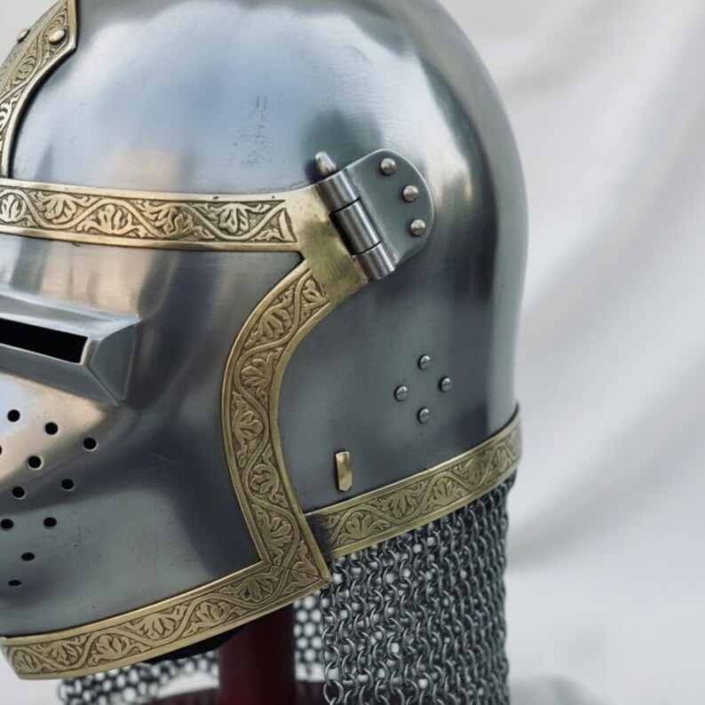 Medieval Pig Face Bascinet Helmet 18 Gauge Steel Knight Armor for LARP ...