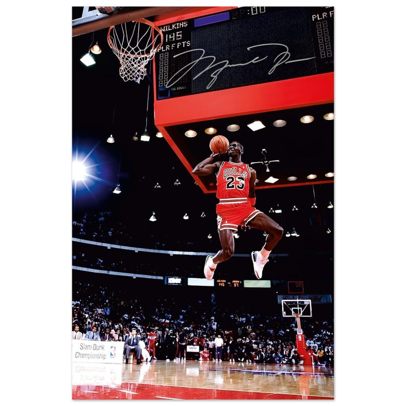 Michael Jordan Free Throw Line Dunk Poster | Iconic NBA Slam Dunk Wall ...