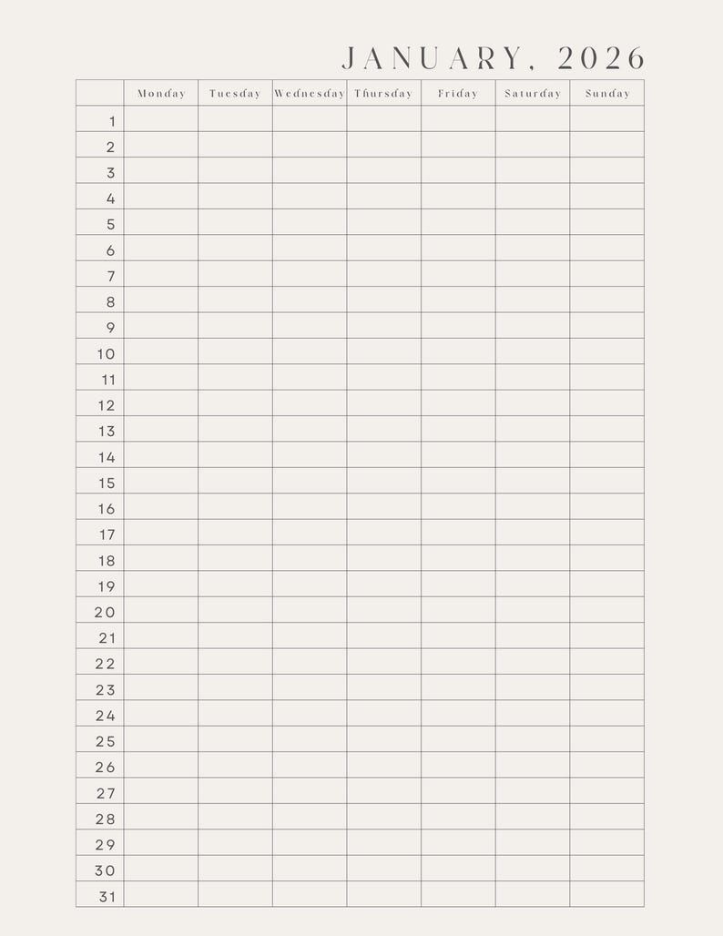 2026 Daily Planner | Digital Download | Printable Daily Organizer ...