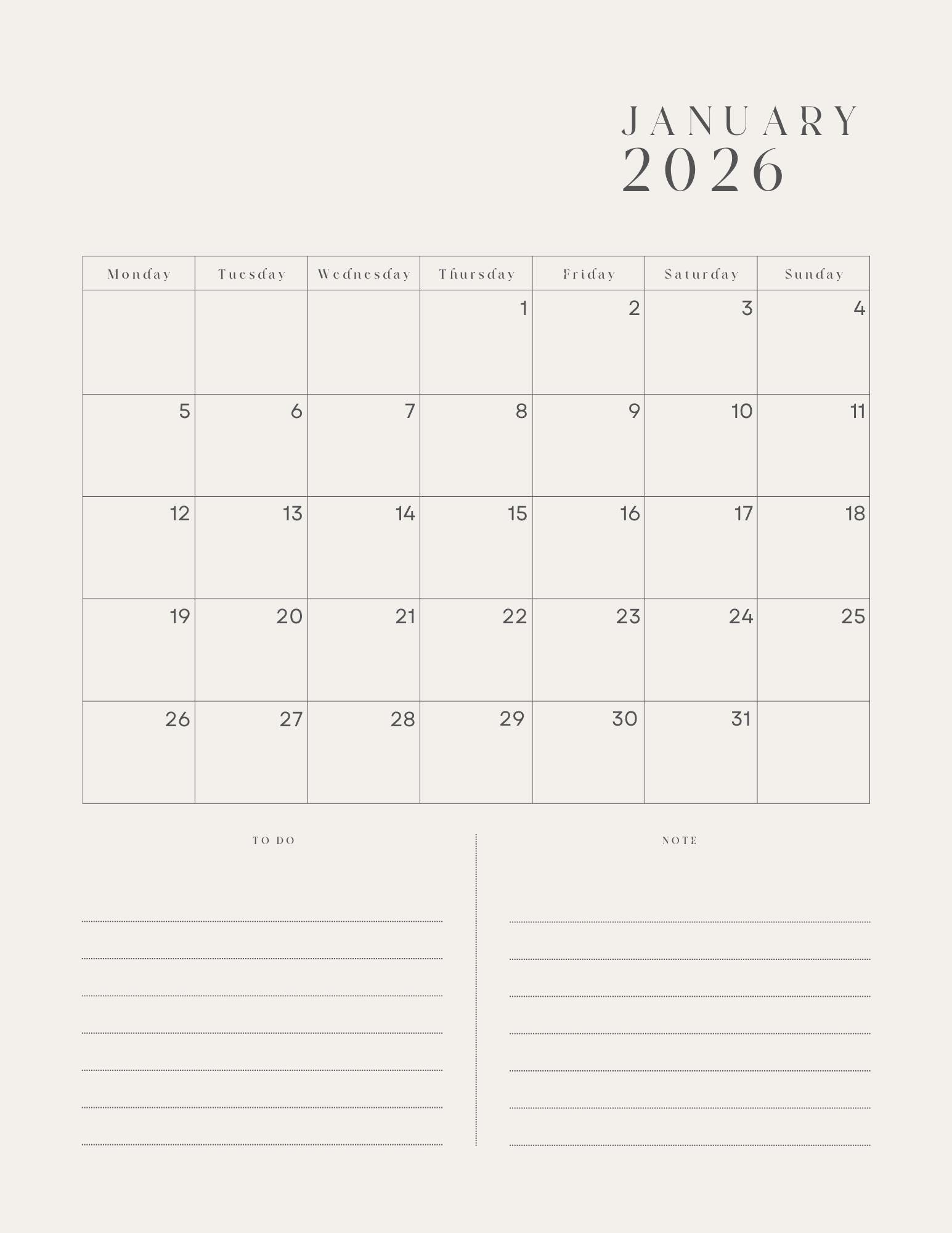 2026 Daily Planner | Digital Download | Printable Daily Organizer ...