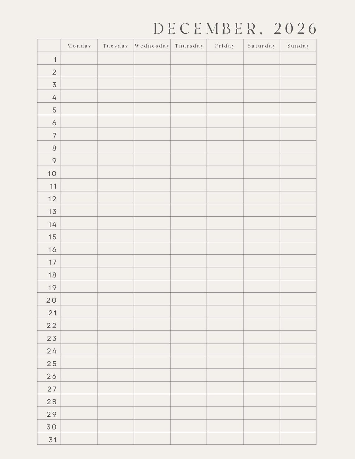 2026 Daily Planner | Digital Download | Printable Daily Organizer ...