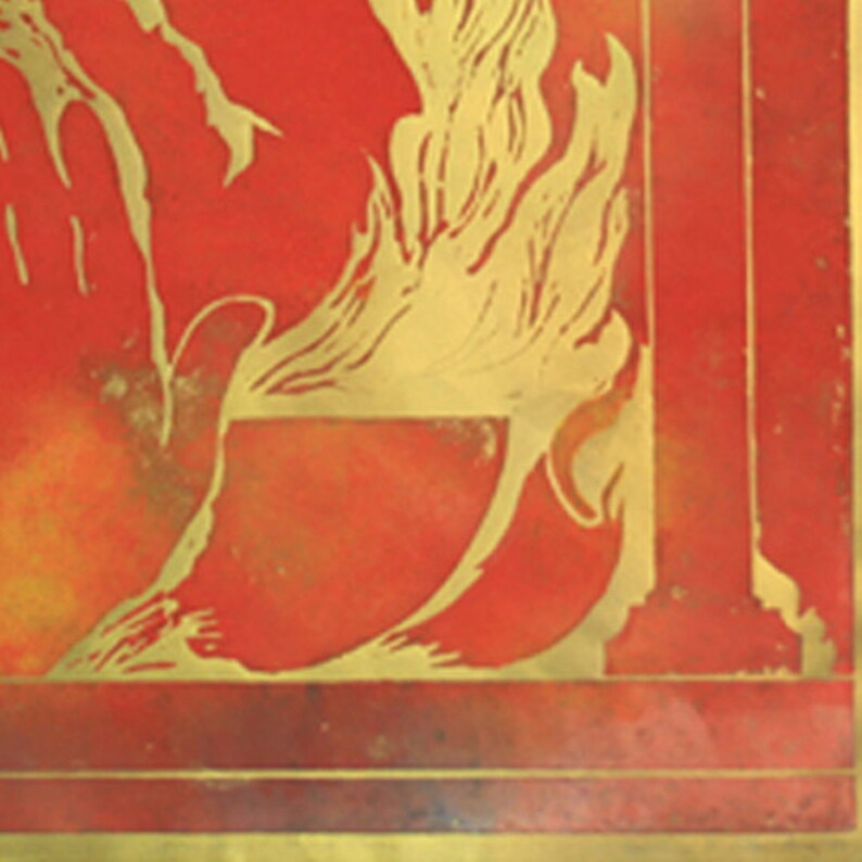 Seven Days: First Flame. Large Woodblock Print, Unique Colour Variation ...