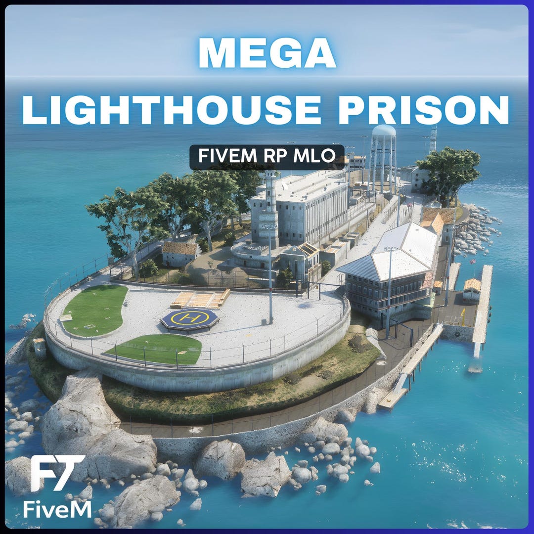 Mega Lighthouse Prison MLO | Fivem RP Prison Map, High Security Island ...
