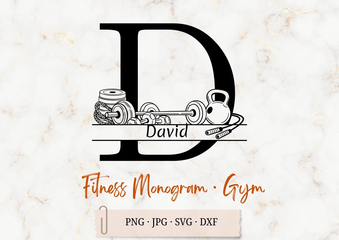 Fitness Gym Split Monogram SVG Bundle | Workout Alphabet Letters | Gym ...