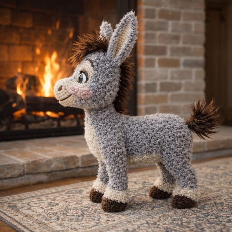 Crochet Donkey Pattern, Amigurumi Farm Animal Plush Toy (PDF Pattern ...
