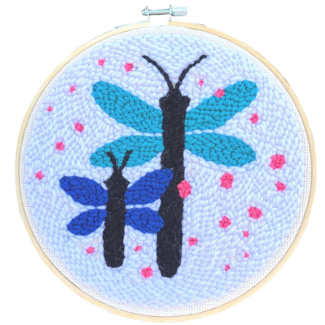 Blue Dragonfly Punch Needle Embroidery - Etsy