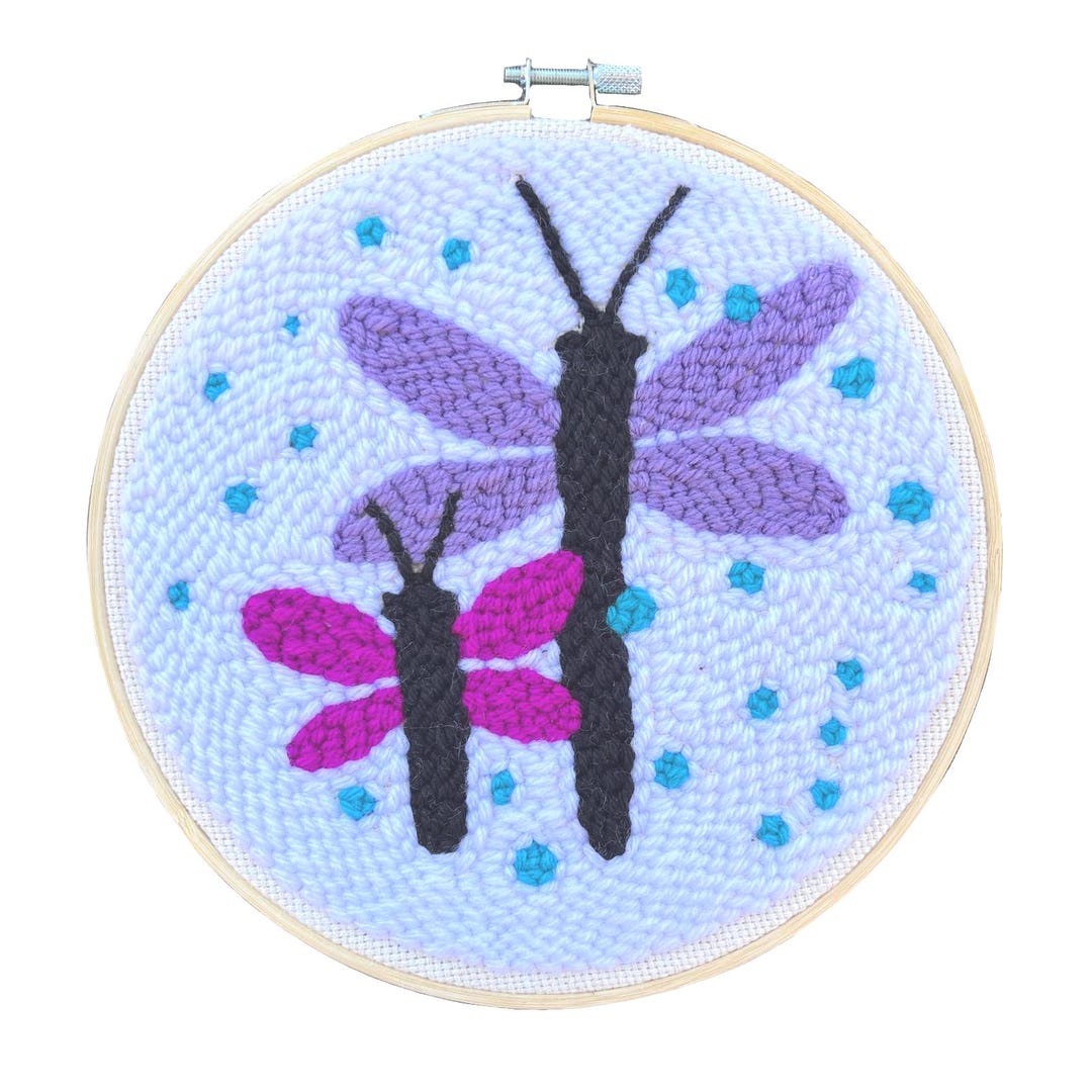 Dragonfly Punch Needle Embroidery Kit: DIY Craft, Kids Room Decor - Etsy