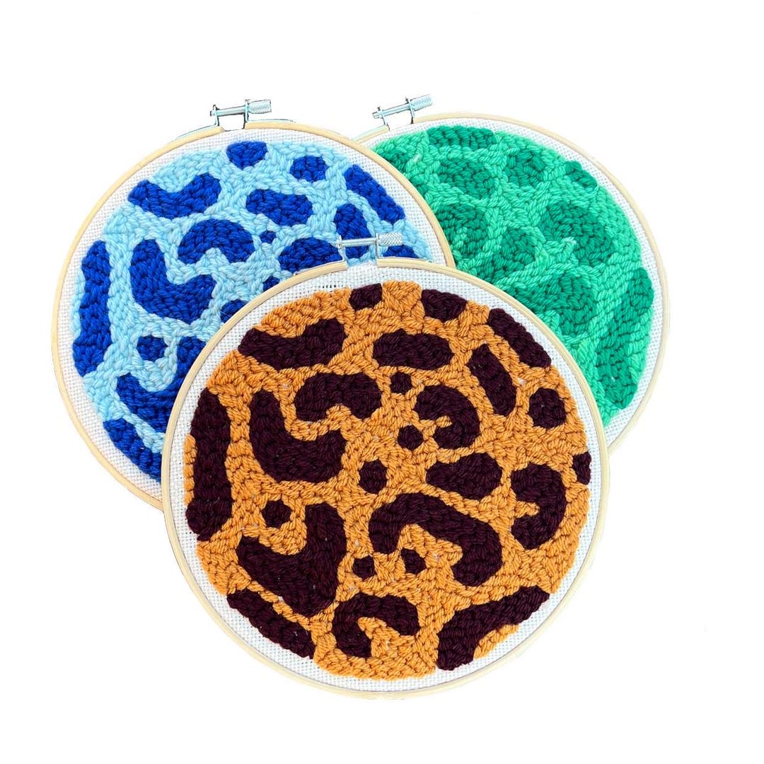 Leopard Print Punch Needle Embroidery Kit | Kit With Instructions | Do ...
