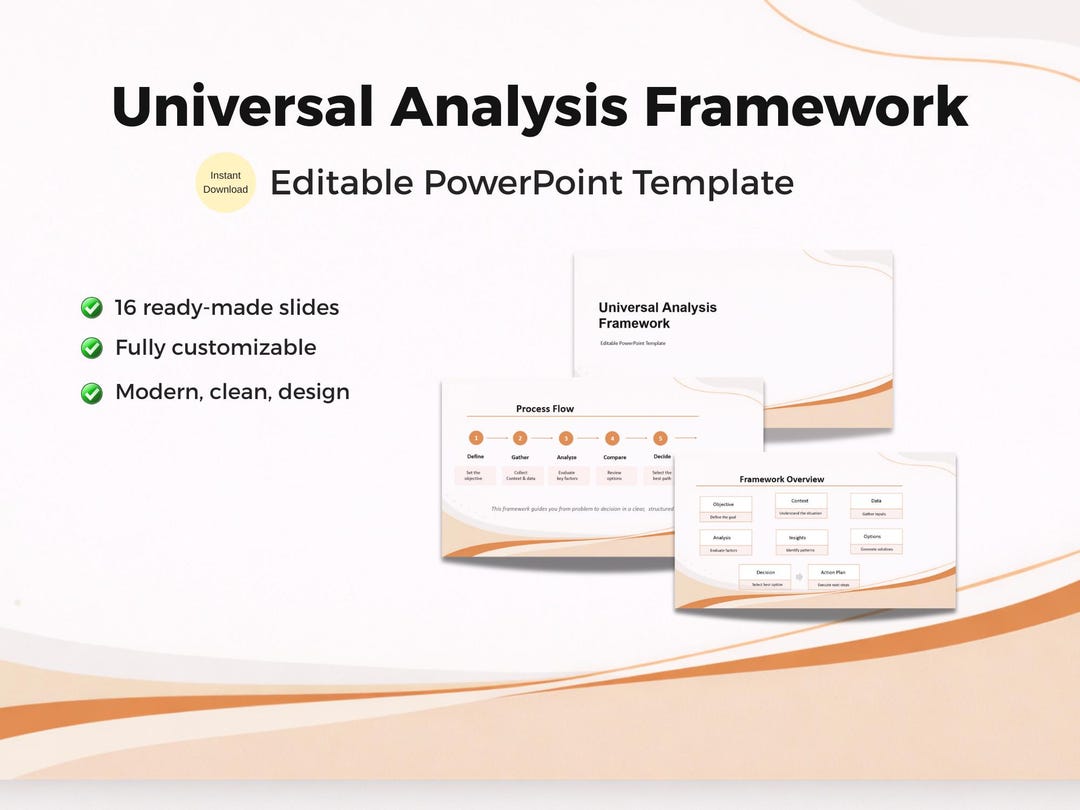 Universal Analysis Framework Powerpoint Template | Strategic Planning ...