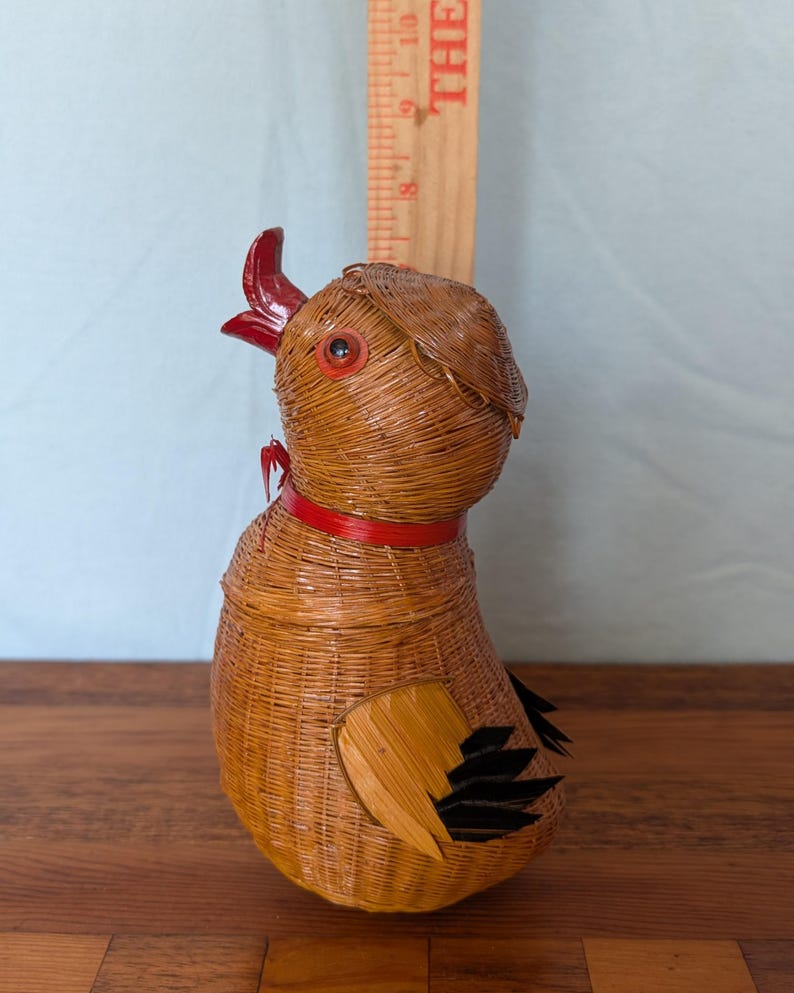 Vintage Woven Duck Basket With Lid, Rattan Bird Box, Folk Art Decor - Etsy
