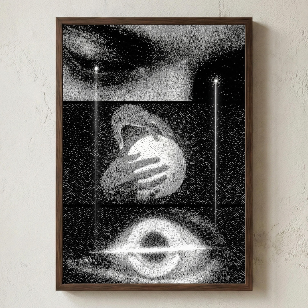 Surrealist Eye Triptych, Cosmic Horror Decor, Arthouse Cinema Wall Art ...