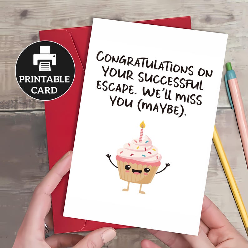 Funny Coworker Goodbye Card, Snarky Farewell, Printable (digital ...