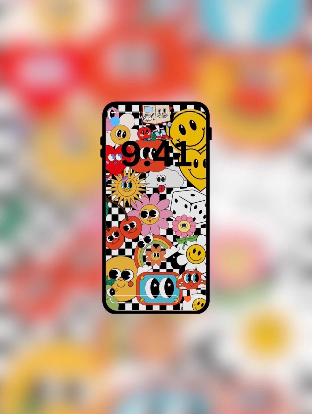 Kidcore Smiley Face Phone and Tablet Wallpaper, Digital Download - Etsy