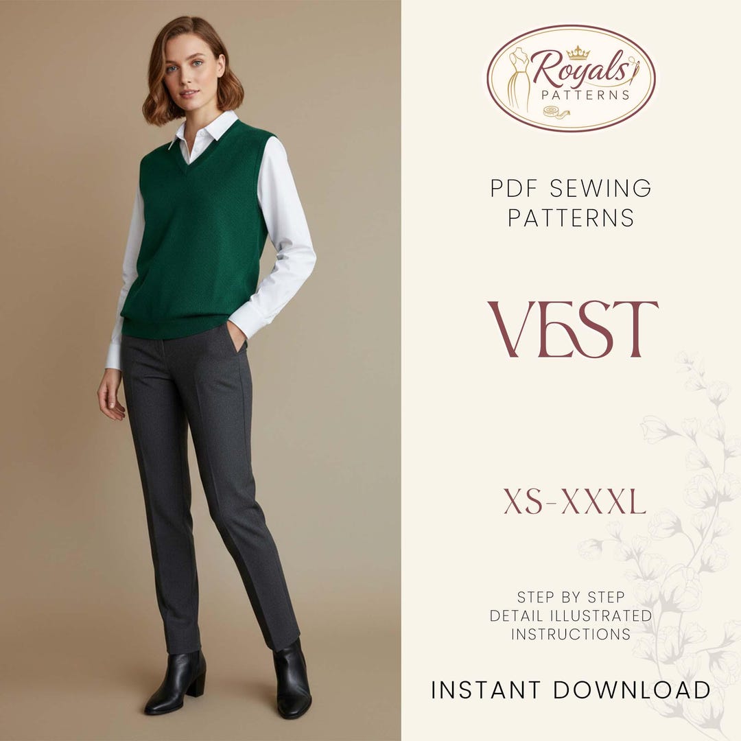 Vest Pattern for Men | Men Sewing Pattern | Waistcoat for Men| Sewing ...