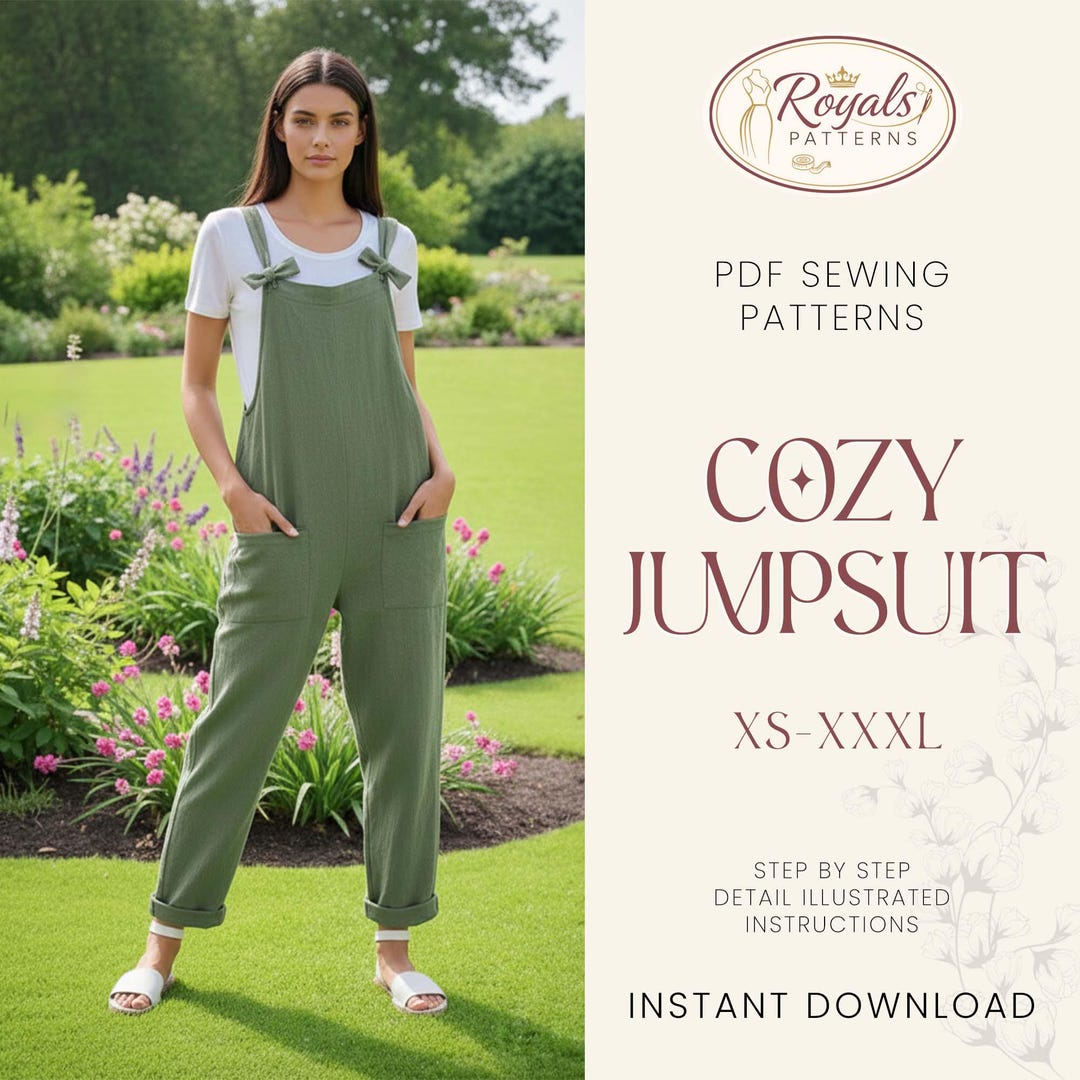 Jumpsuit Pattern | Overalls Sewing Pattern | Sewing Patterns Women ...