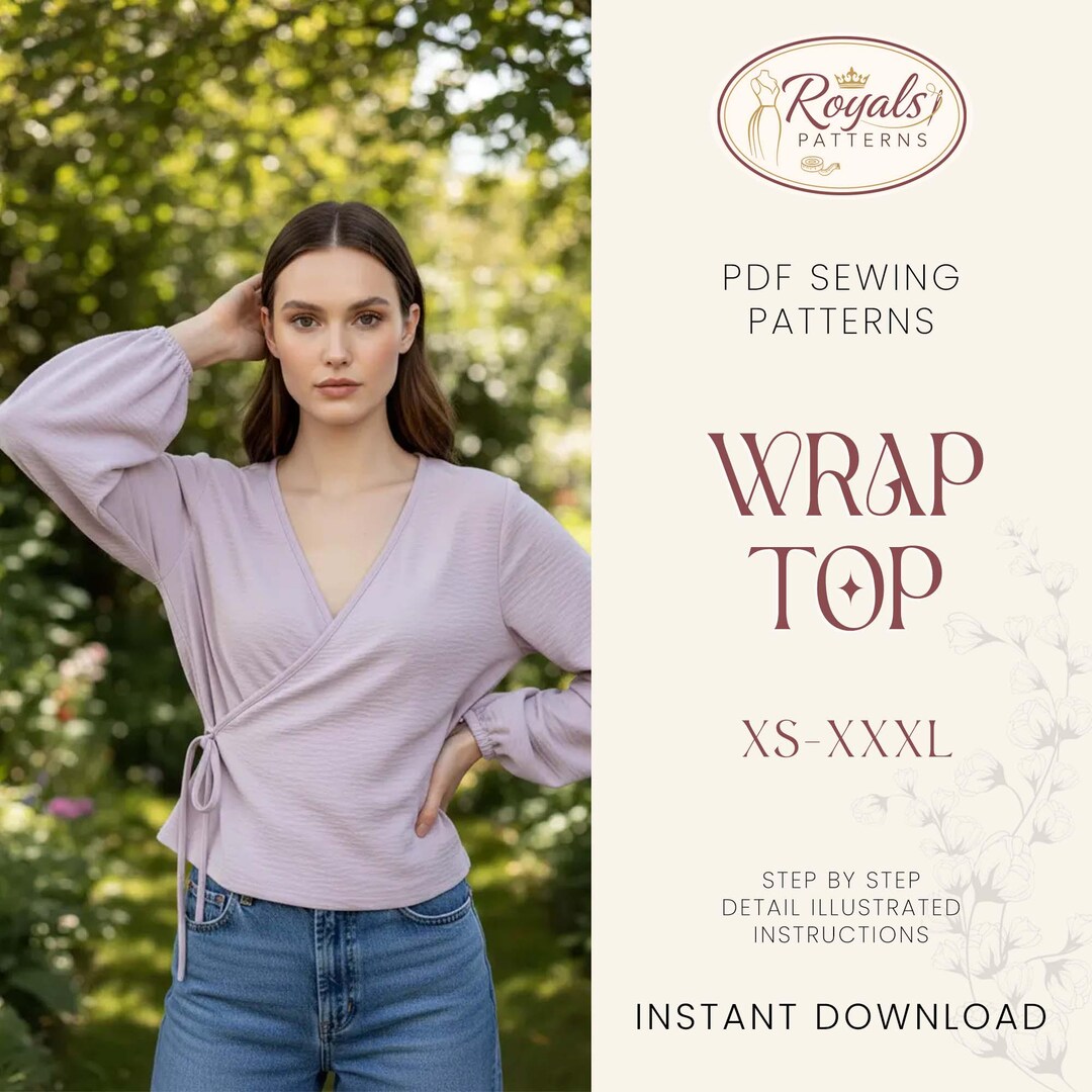 Wrap Top Sewing Pattern | Top Pattern | Women Sewing Pattern | Blouse ...